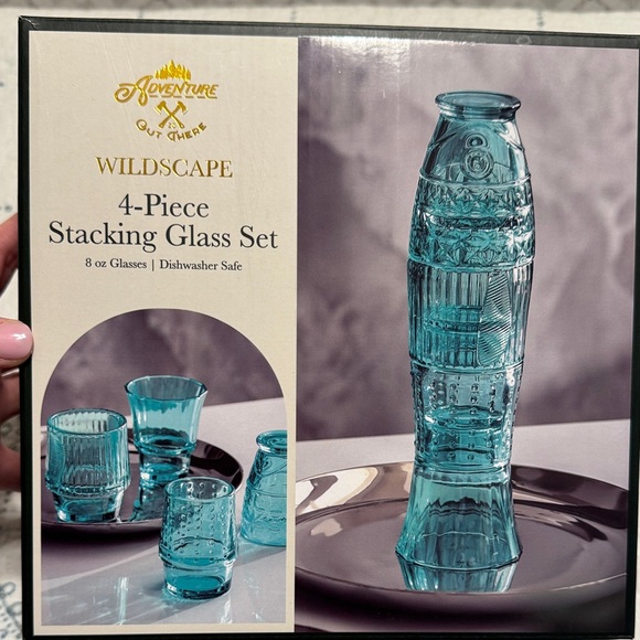 Kitchen | Wildscape 4 Piece Stacking Glass Set 8 Oz Glasses | Poshmark